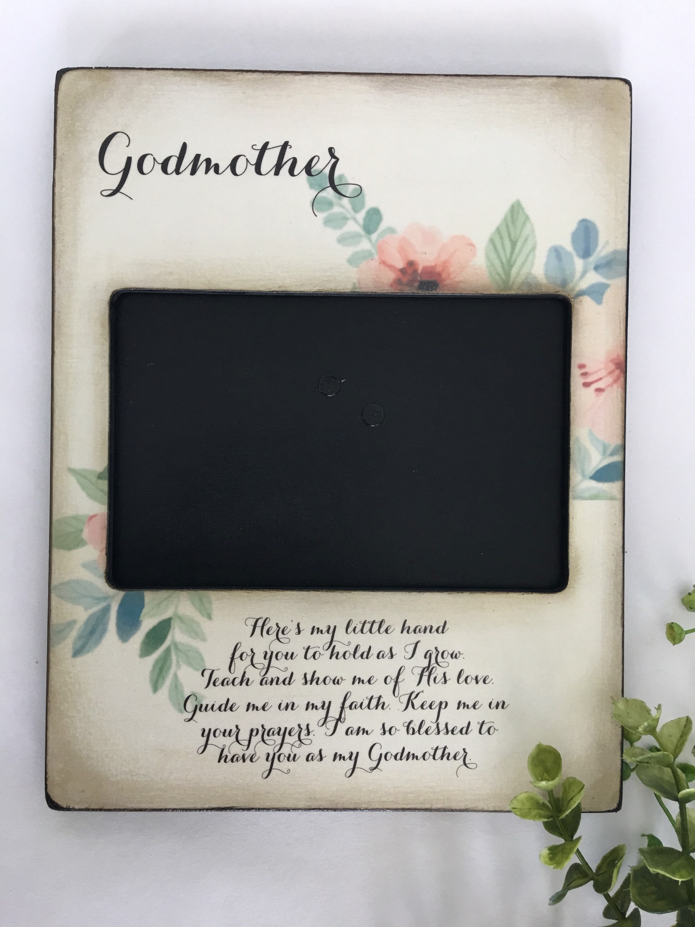 Godmother Godparent picture frame baptism gift for | Etsy