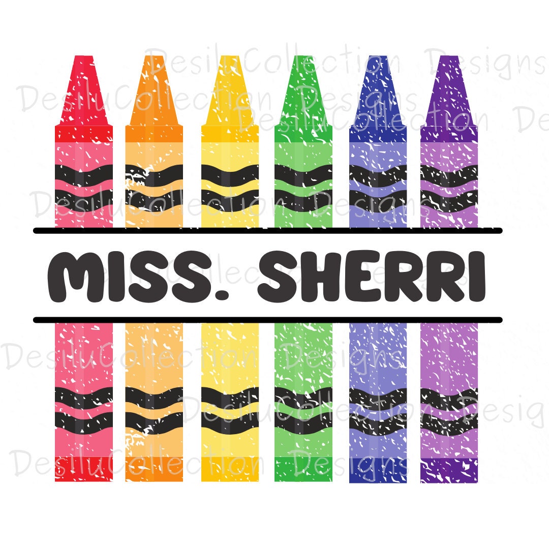 Crayon Monogram SVG, Teacher Gift (PNG, SVG) - Etsy