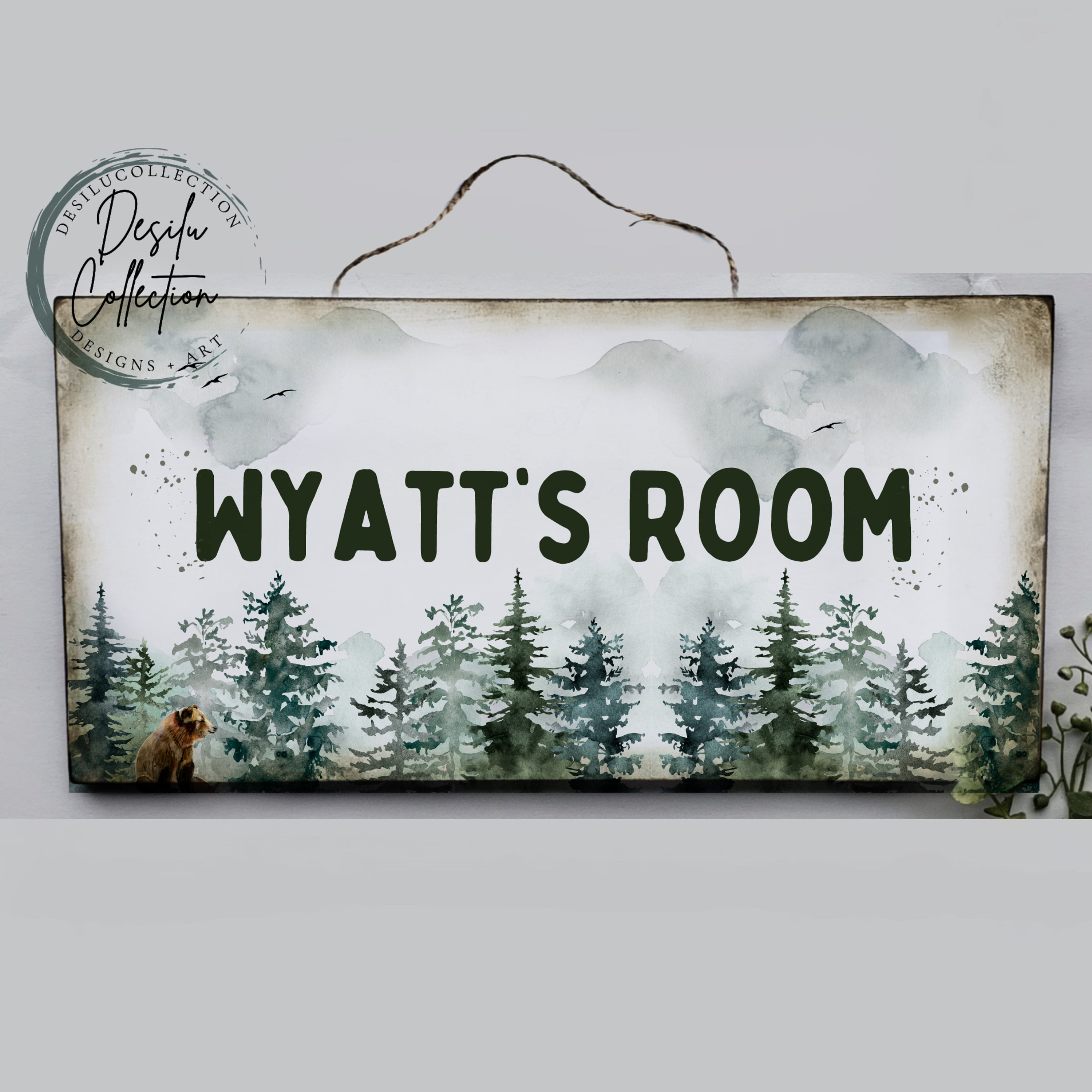 Personalized Woodland Forest Baby Sign, Boys Room Decor - Etsy