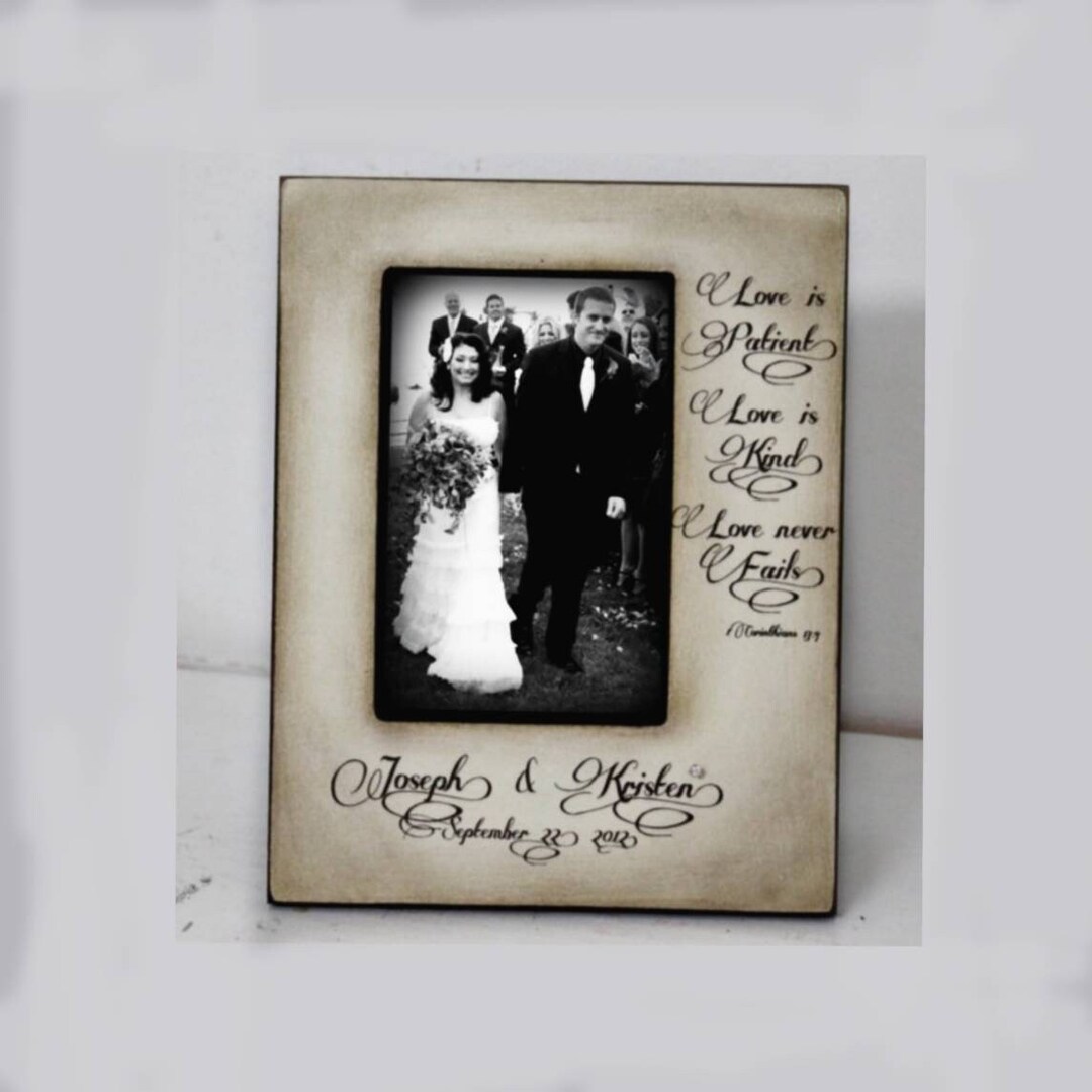 Personalized Picture Frame, Love is Patient, Love is Kind, Wedding ...