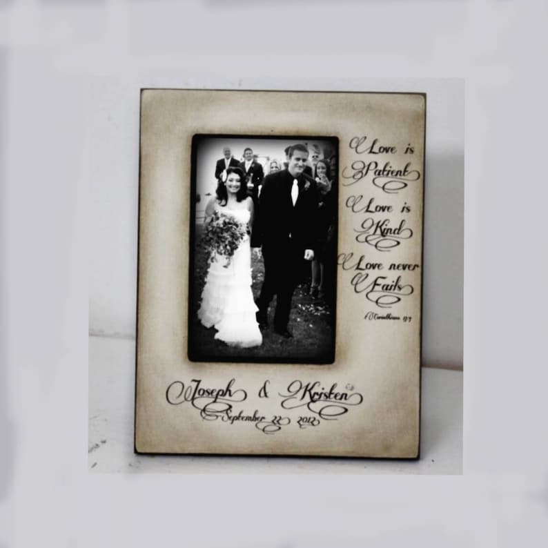 Personalized Picture Frame Love is Patient Love is Kind - Etsy