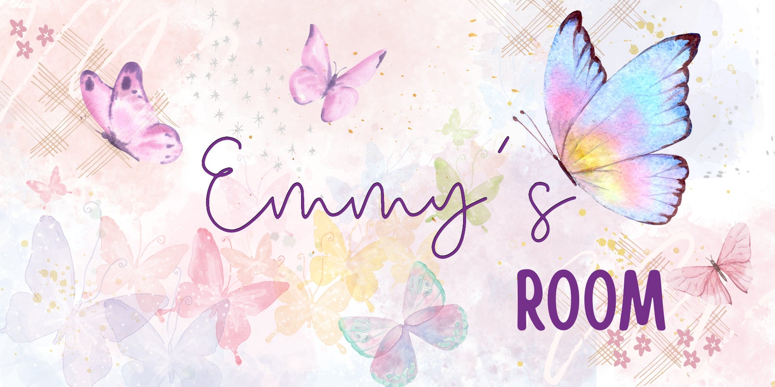 Girls Personalized Butterfly Bedroom Wood Sign, Pink Dreamy Butterlies ...