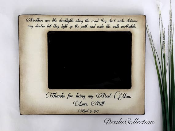 Best Man Brothers Wedding Rustic Picture Frame Best Man - Etsy