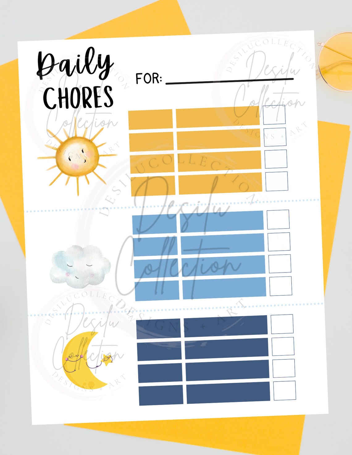 Daily Routine Checklist Chore Chart for Kids Responsibility - Etsy