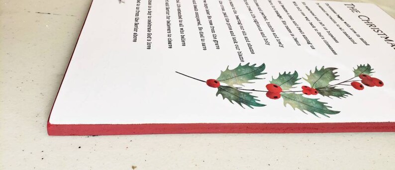 The Christmas Poem Wall Art, Watercolor Christmas Greenery, the True ...