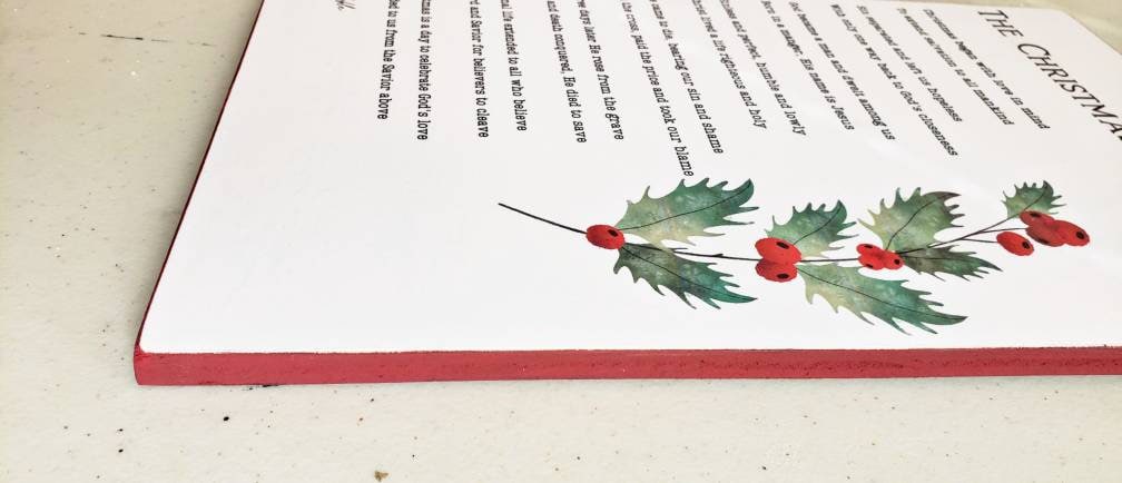 The Christmas Poem Wall Art, Watercolor Christmas Greenery, the True ...
