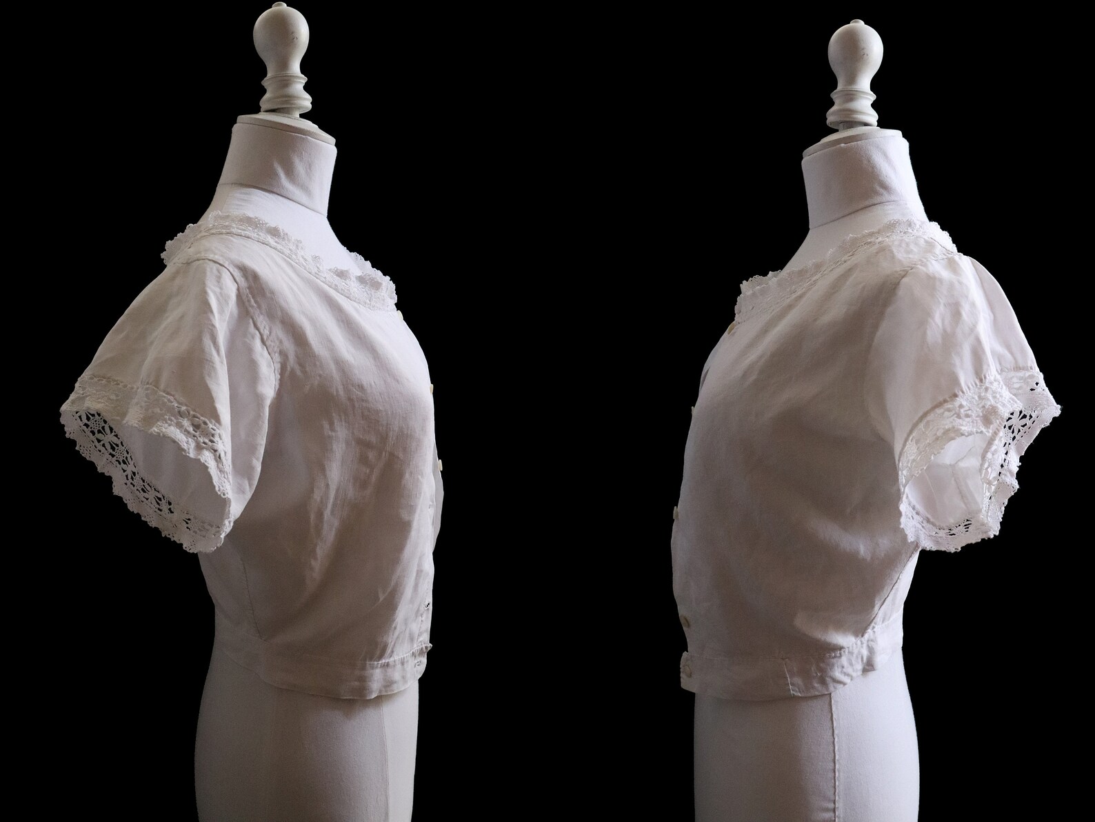 Old white short bodice in linen short sleeves small size | Etsy