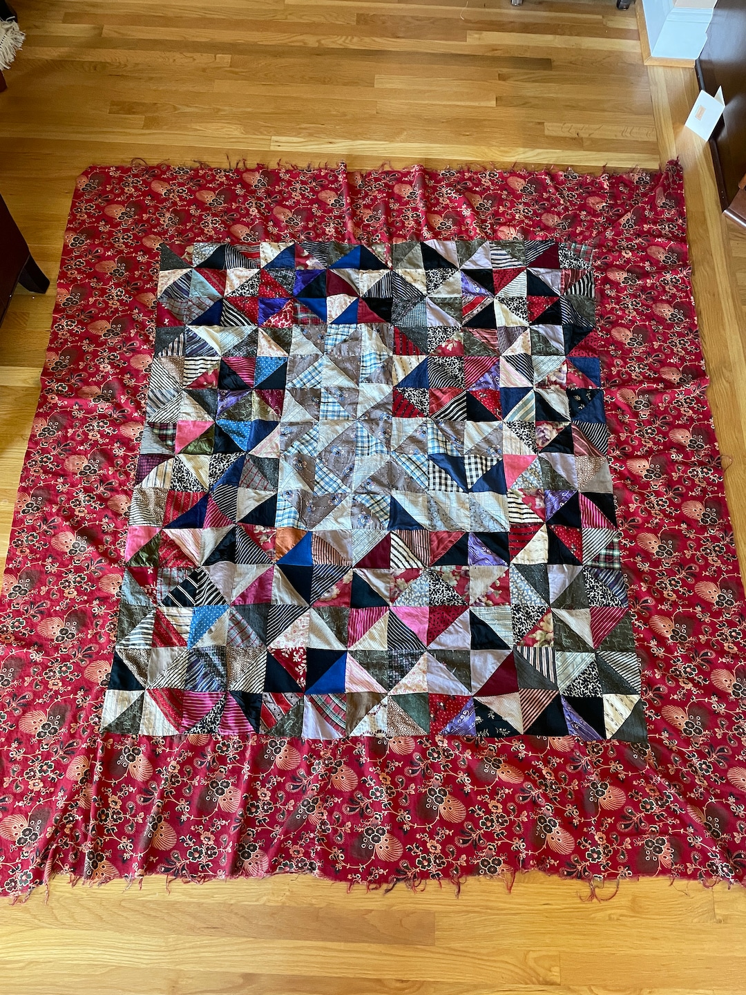 Vintage Patchwork Quilt TOP With Border 80" X 83" - Etsy