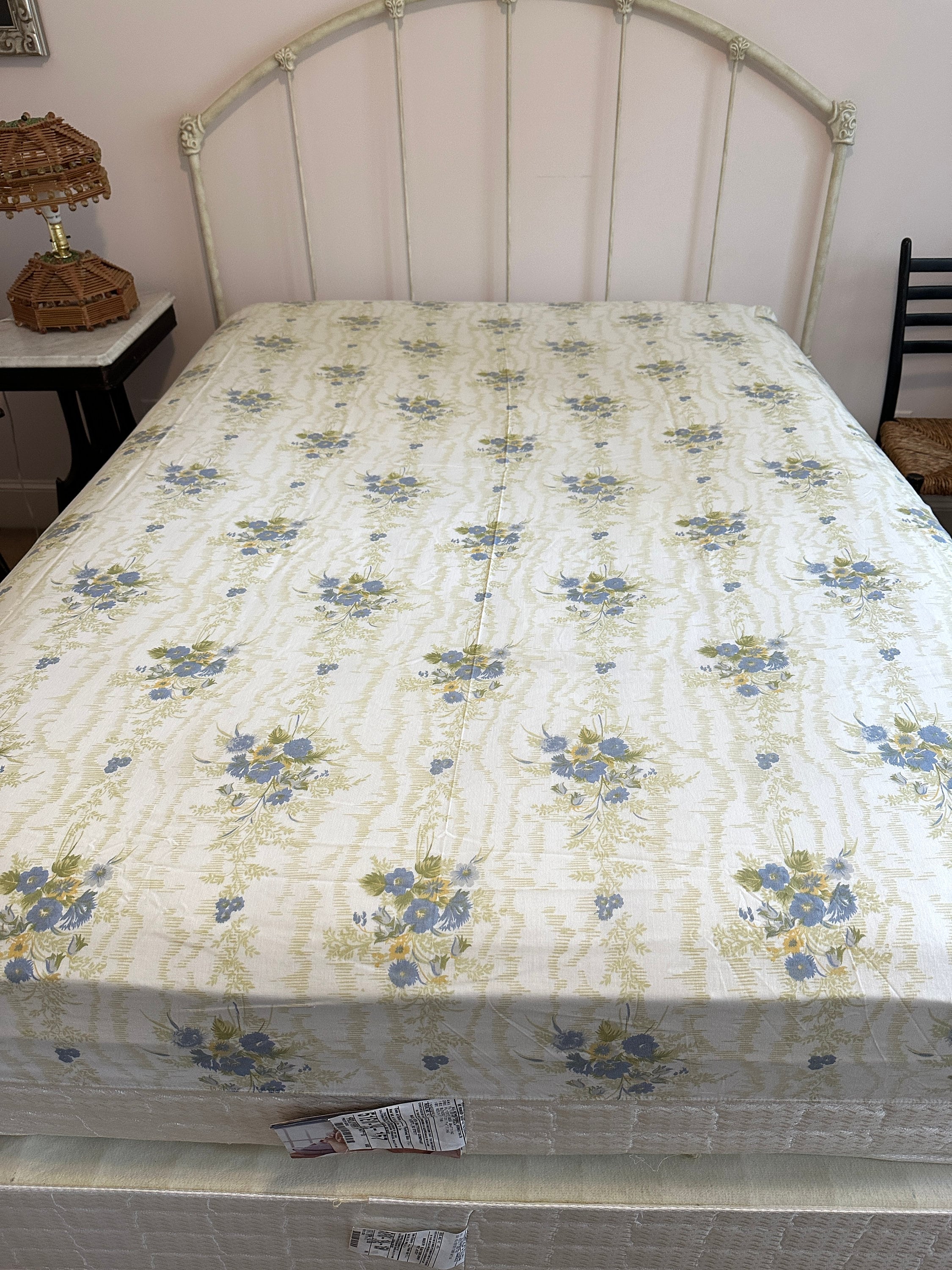 Vintage Blue Floral Sheets by Statepride Muslin Sheet Set FULL Size - Etsy
