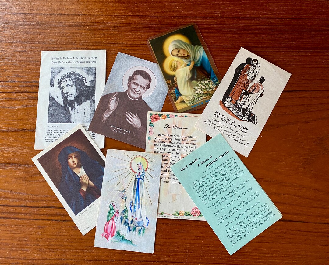 Vintage Religious Prayer Cards - Catholic Ephemera 60's 70's 80s ...