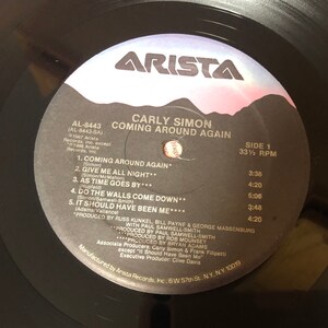 Carly Simon - Coming Around Again - "all I Want is You" - RCA 1987 ...