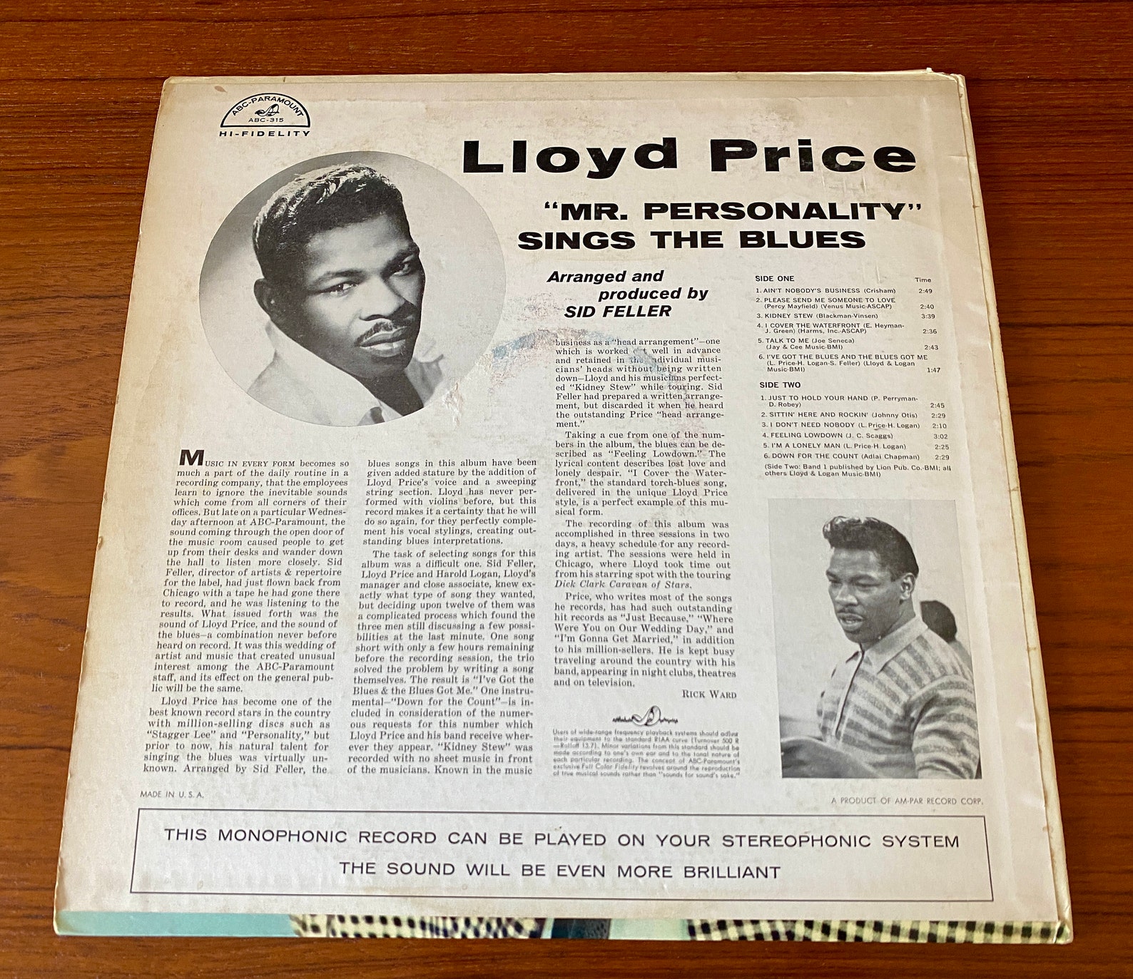 Lloyd Price - Mr. Personality Sings the Blues - "ain't Nobody's ...