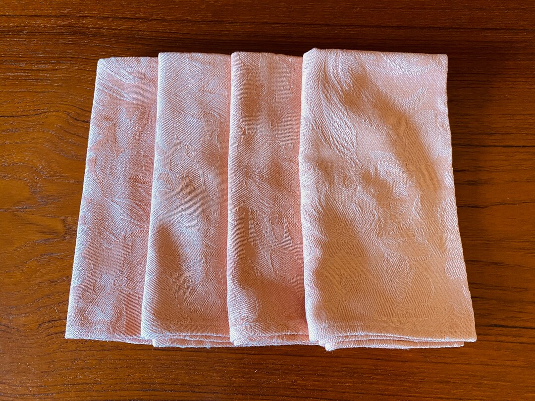 Vintage Peach Damask Napkins – Poly Cotton Set of 4 - Etsy