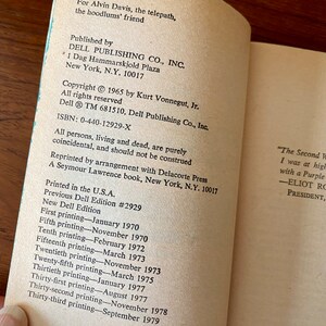 Kurt Vonnegut, Jr. - God Bless You, Mr. Rosewater - Dell 1979 Paperback ...