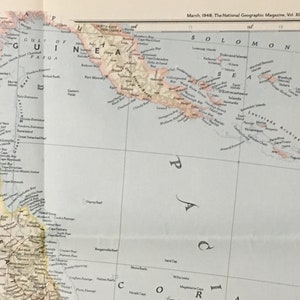 National Geographic Map - Australia - March 1948 - Home Decor - Wall ...