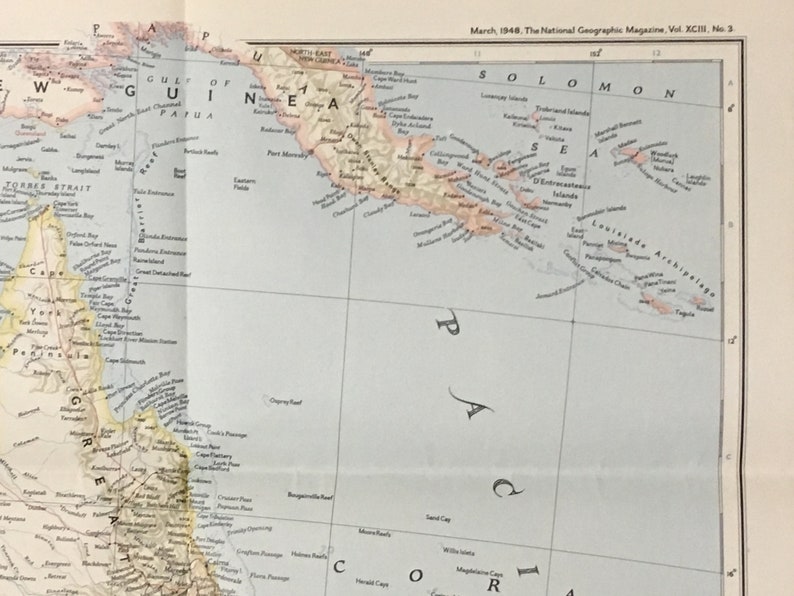 National Geographic Map Australia March 1948 Home Decor | Etsy