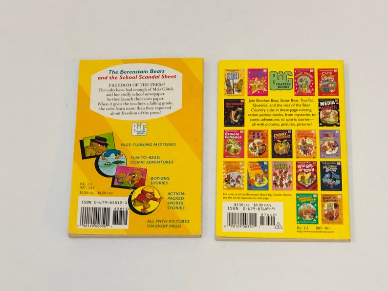 Berenstain Bears 2 Children's Books school Scandal | Etsy
