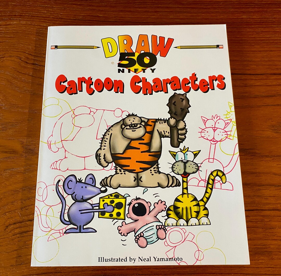 Draw 50 Nifty Cartoon Characters: Vintage Drawing Book - Etsy