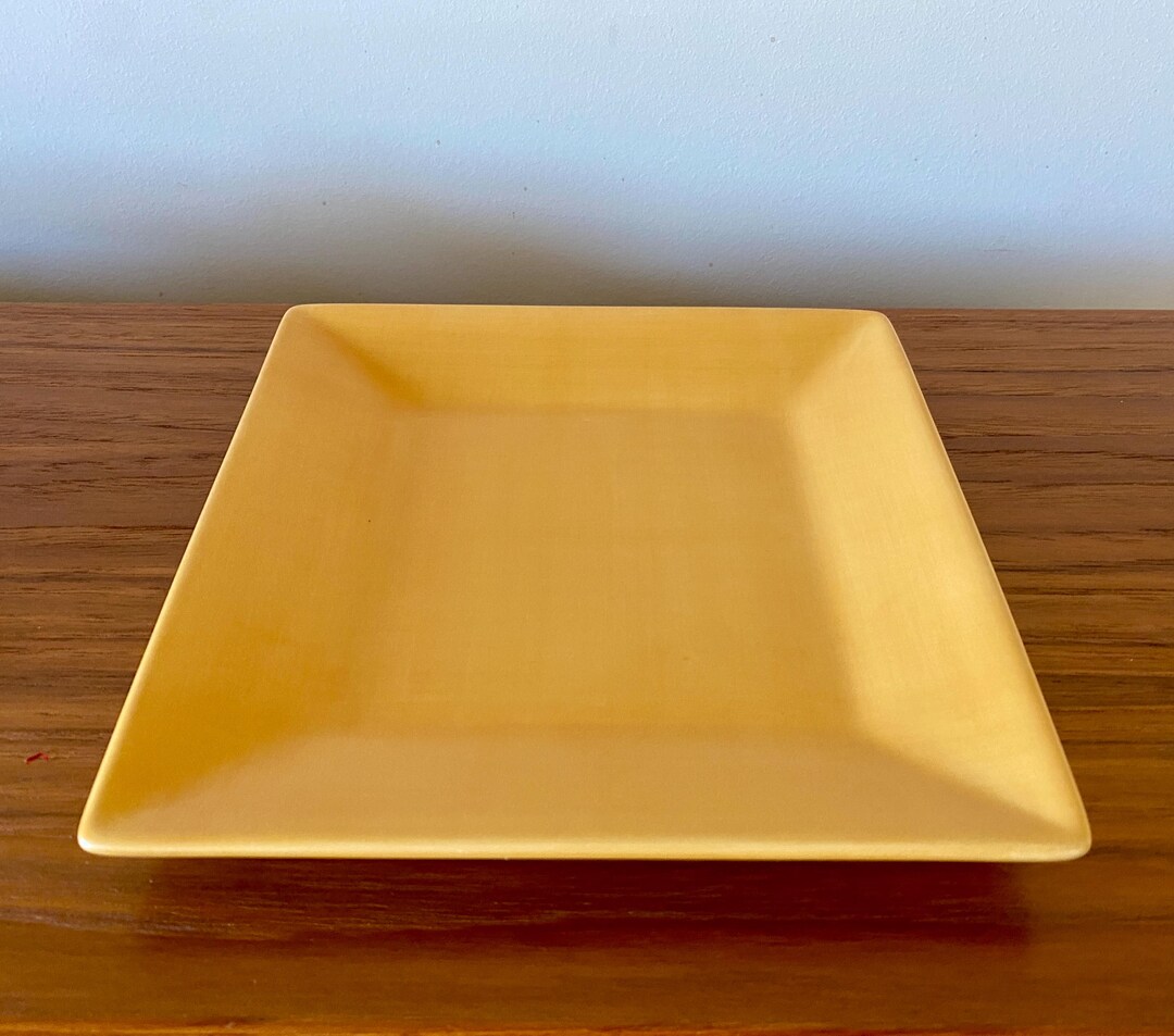 Corsica Vintage Yellow Salad Plate: Hand Painted Square Plate (8.5") - Etsy