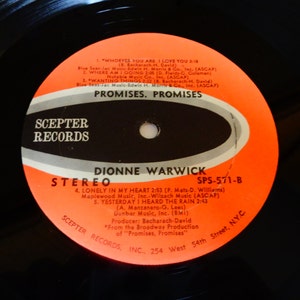 Dionne Warwick - Promises, Promises - "this Girl is in Love With You" - Pop Soul - Scepter 1968 ...