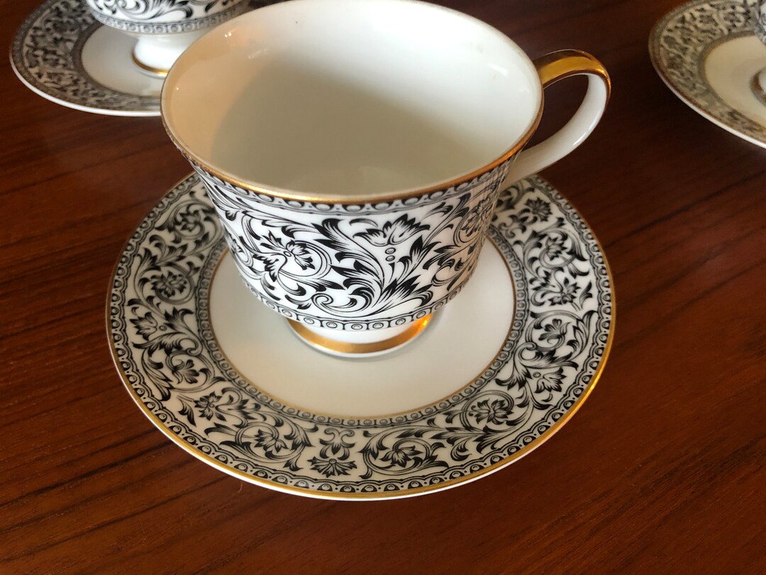Vintage Sango Spanish Lace China Tea Cup and Saucer Gold Trim Formal ...
