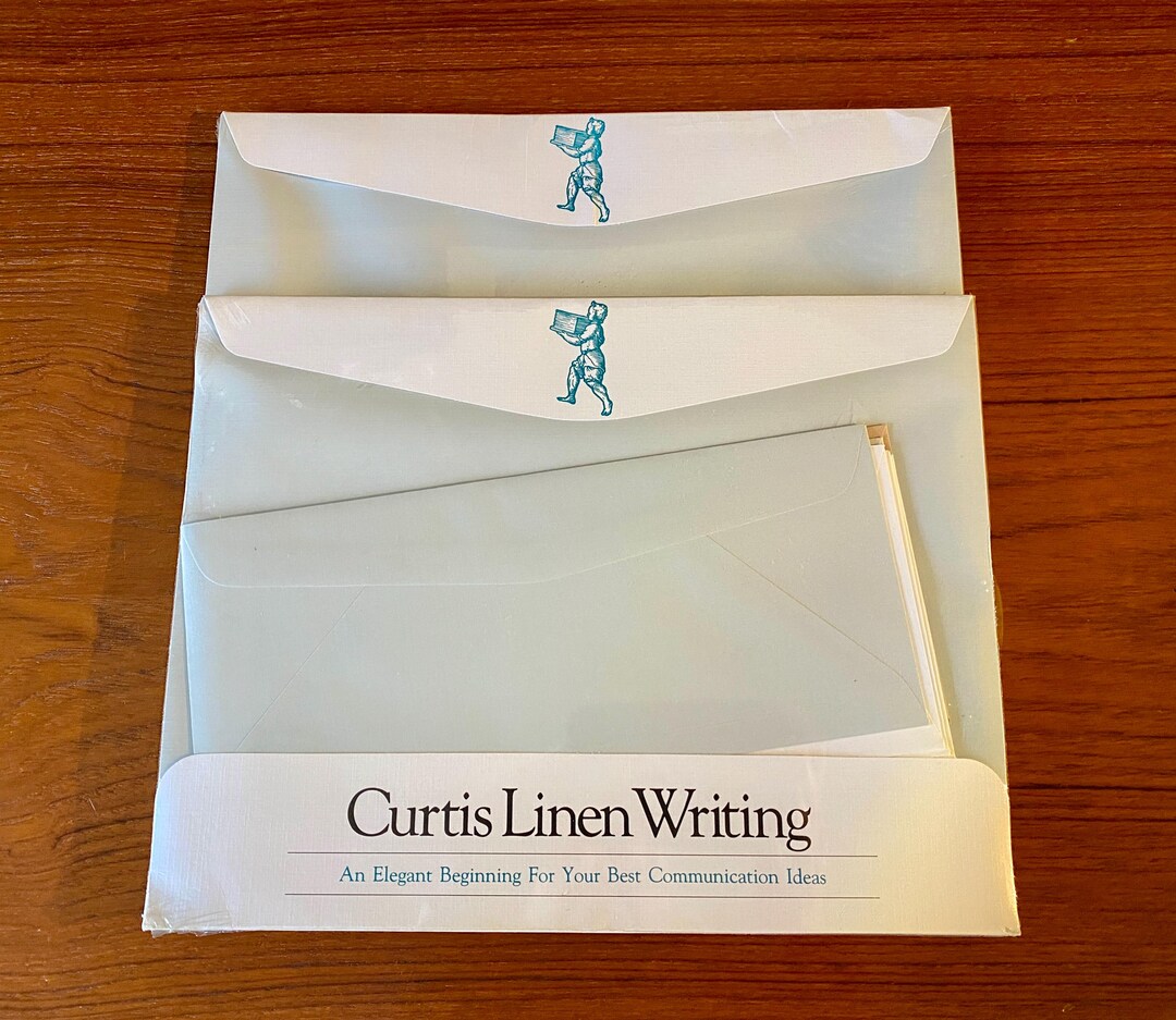 Vintage Curtis Linen Writing Paper Samples With Envelopes - 22# Linen ...