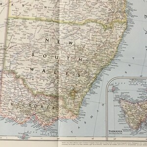 National Geographic Map - Australia - March 1948 - Home Decor - Wall ...
