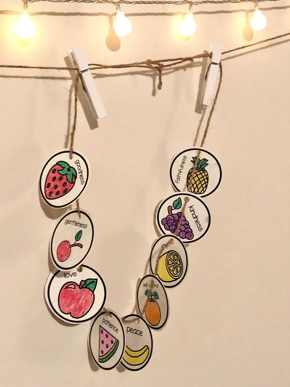 Fruit of the Spirit Necklace With Visual Aids (printable), Prek ...