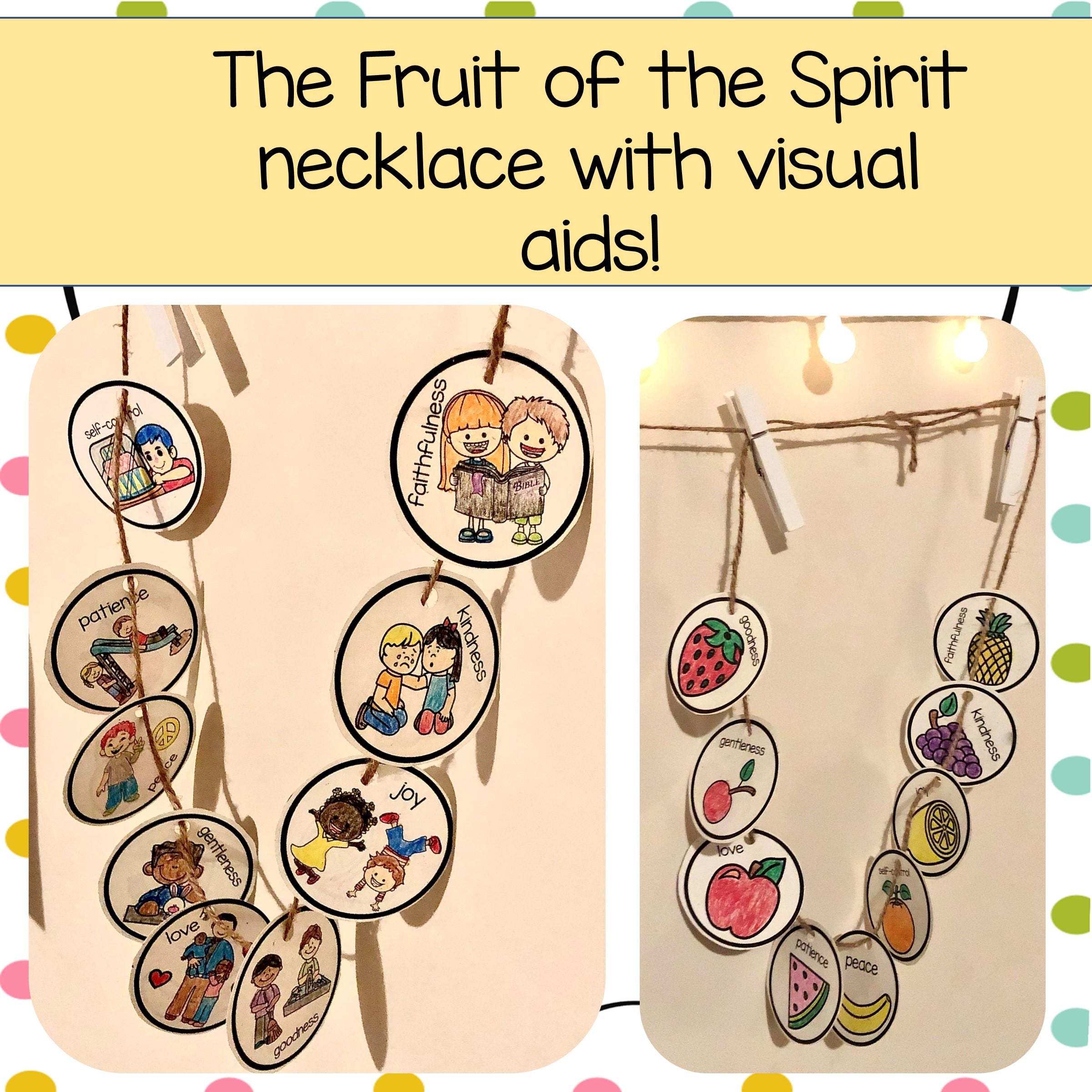 Fruit of the Spirit Necklace With Visual Aids (printable), Prek ...