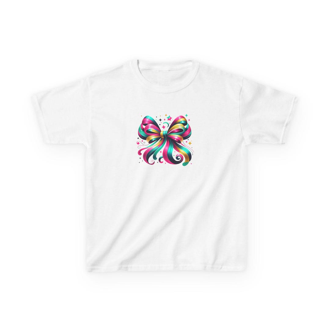 Coquette Bow Kids Tee Shirt, Colorful Fun Children's T-shirt, Girls ...