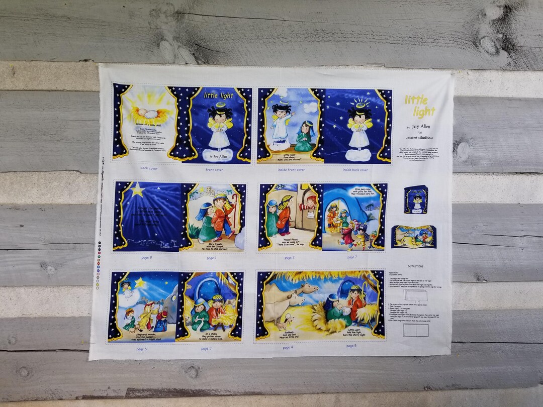 Nativity Story Cloth Book Panel, Ready to Sew or Make Into Your Own ...