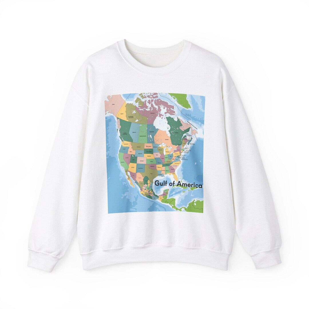 Political Map Sweatshirt, Trump Gulf of America Design, USA President ...