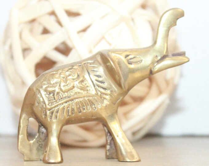 Small Brass Elephant Animal Decor India Antique Alchemy - Etsy