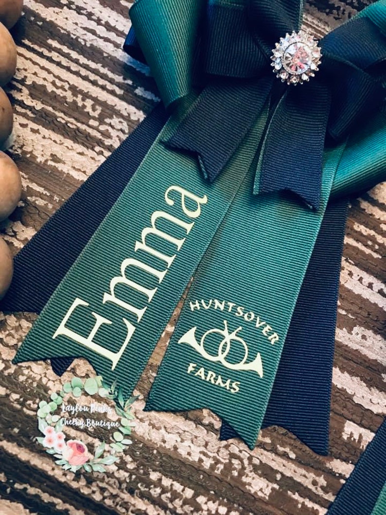 Custom logo equestrian horse show bows | Etsy