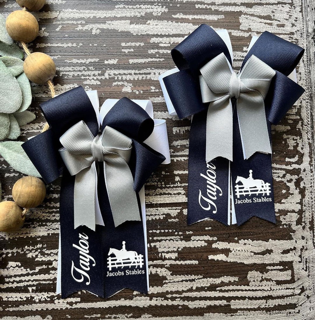 Custom Logo Equestrian Horse Show Bows *choose Your Colors - Etsy