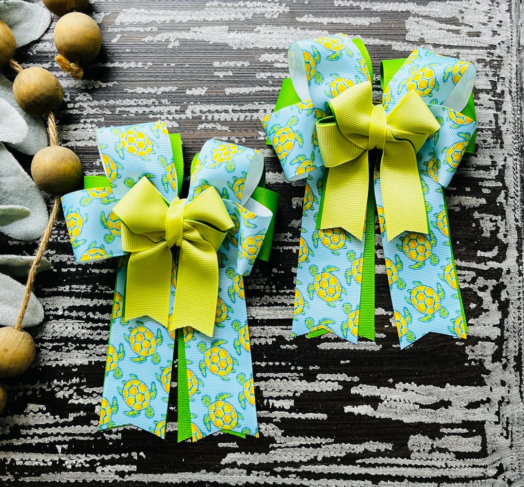 Turtle Monogrammed Equestrian Horse Show Bows - Etsy