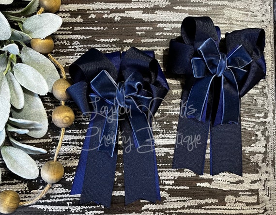 Ready to ship Velvet equestrian monogrammed horse show bows choose your ...