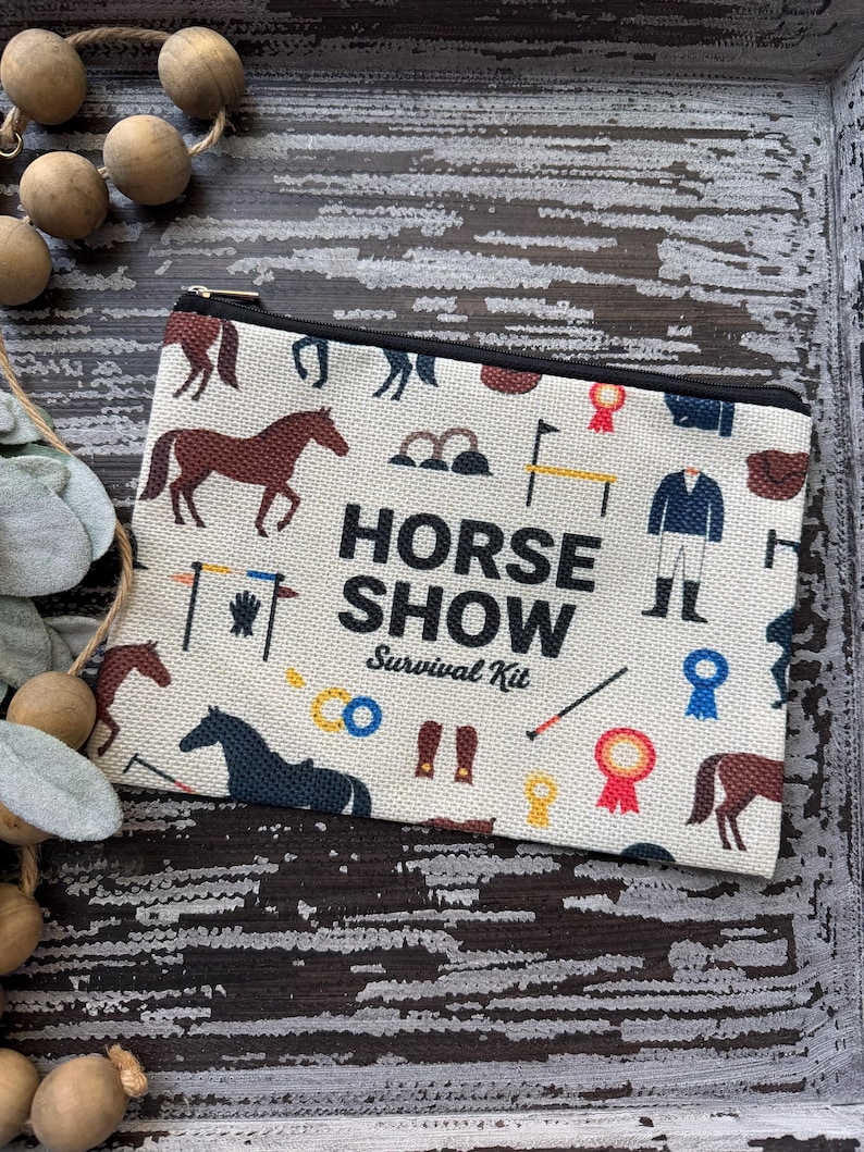 Horse Show Equestrian Themed Zipper Pouch - Etsy