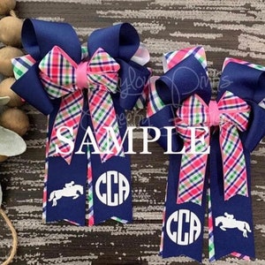 RTS Monogrammed Horse Show Bows - Etsy