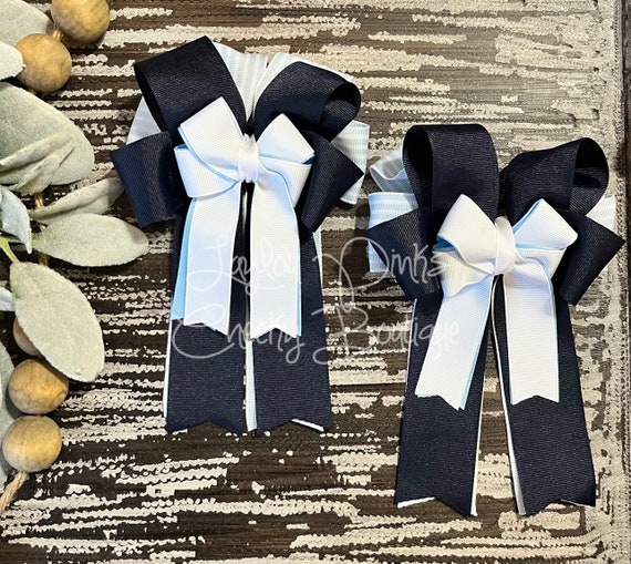 Ready to ship monogramed navy and blue stripe equestrian horse show ...