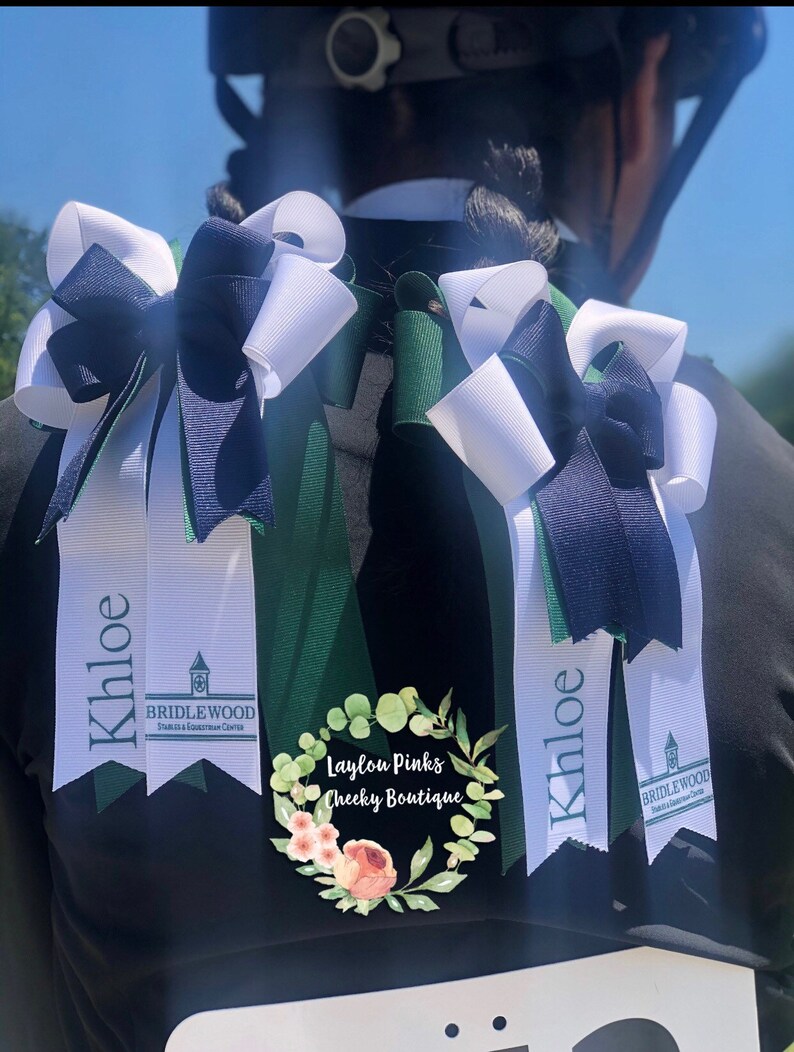 Custom Logo Equestrian Horse Show Bows | Etsy