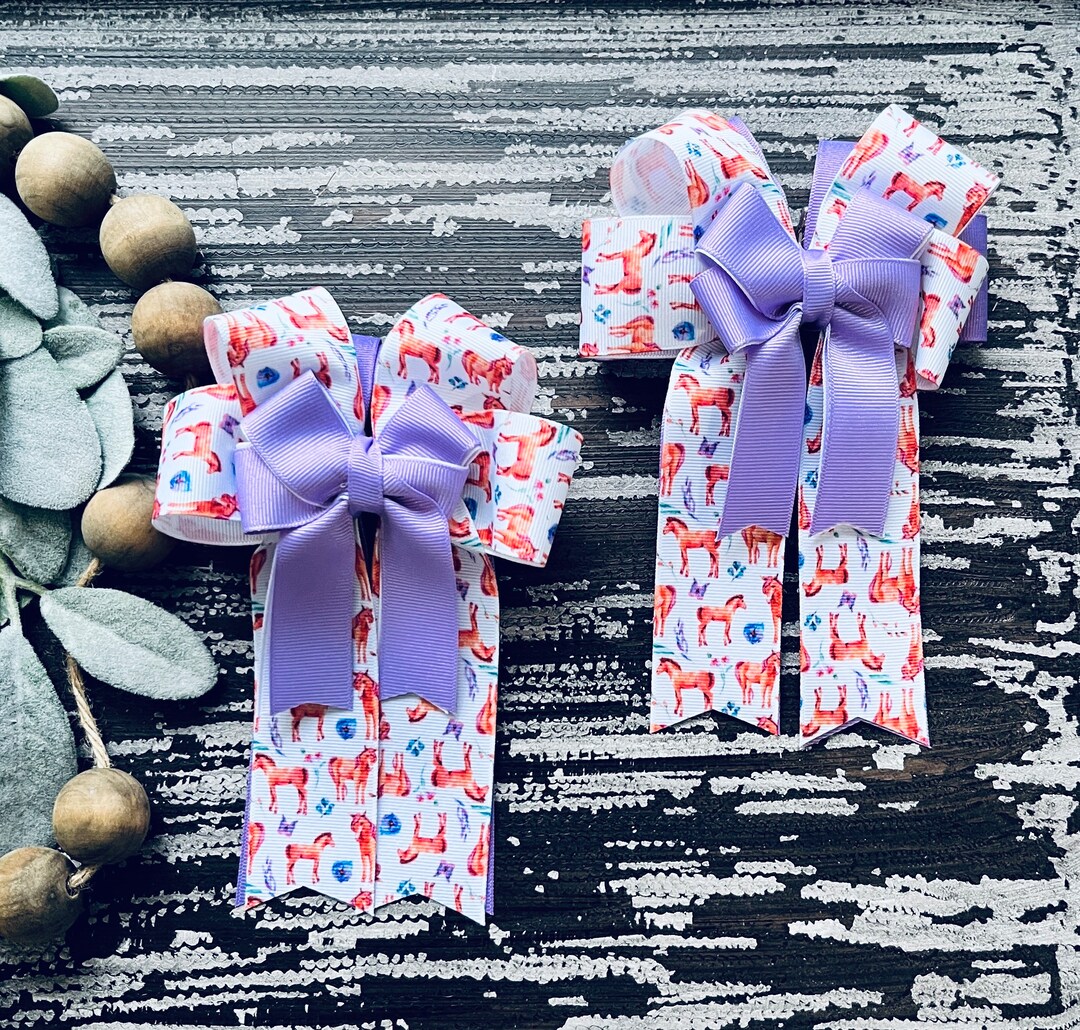 Pretty Pony Monogrammed Equestrian Horse Show Bows - Etsy