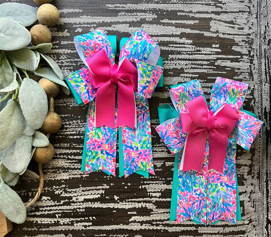 Bold Watercolor Monogrammed Equestrian Horse Show Bows - Etsy