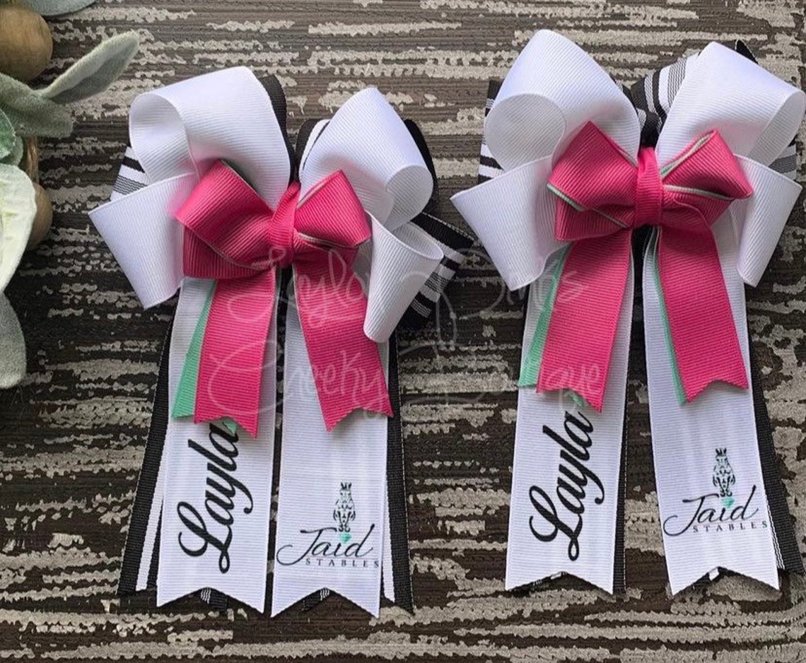 Custom Logo Equestrian Horse Show Bows - Etsy