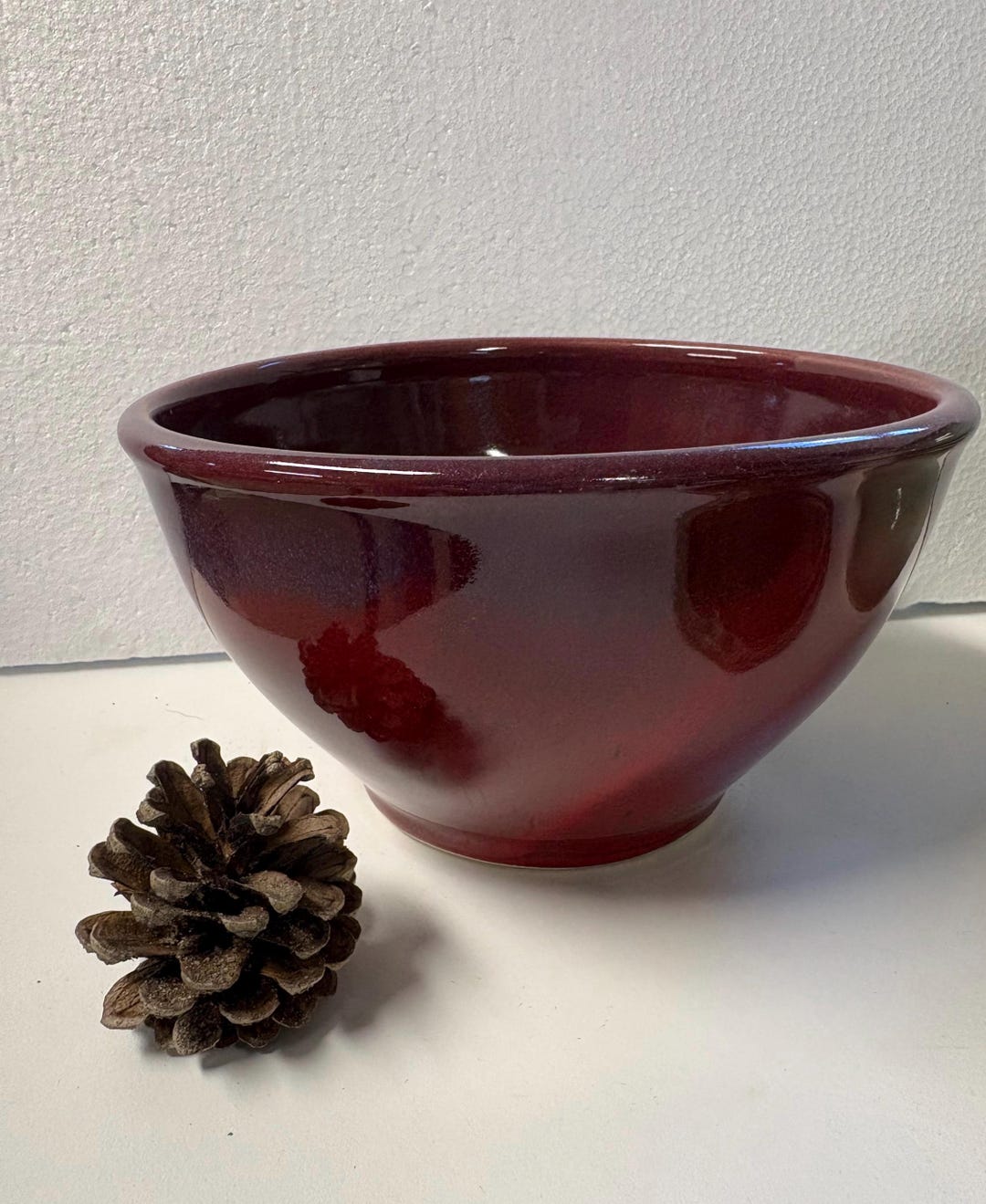 Ceramic Red Serving or Decorative Bowl. Made on the Potters Wheel in My ...