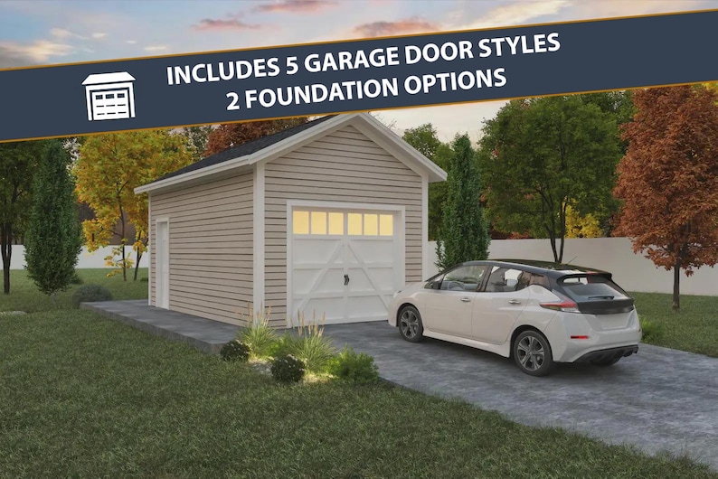12x20 One-car Garage Plan – PDF Download – the Bay – Simple Detached ...