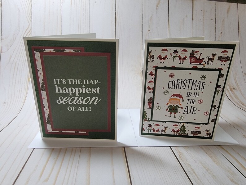 Handmade Christmas Cards Set of 10 With Envelopes Handmade Note Cards ...
