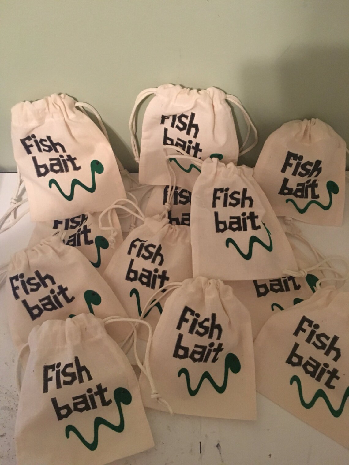 Fishing Themed Party Drawstring Goody Bags, Fish Bait - Etsy