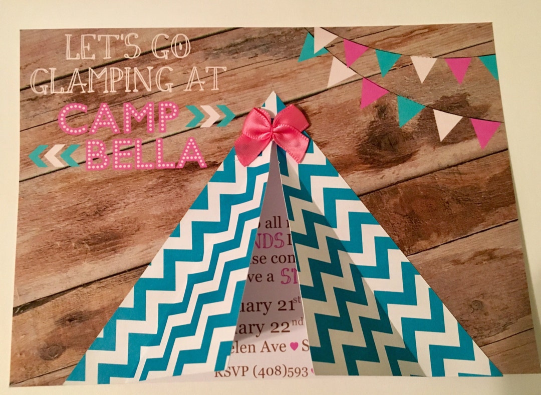 Camping, Glamping Slumber Party, Sleepover, Tent 3D Birthday Party ...