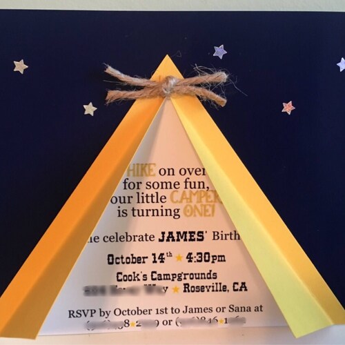 Camping Tent Invitation Template Printable Birthday Party - Etsy